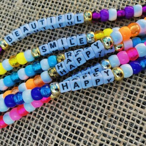 Customized Personalized Keychains Friendship Gifts Colorful Beads ...