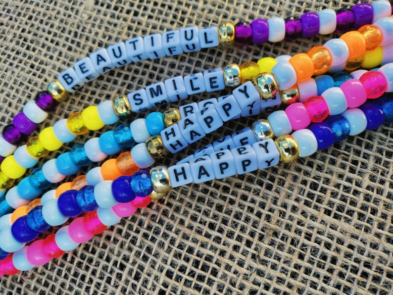 Customized Personalized Keychains Friendship Gifts Colorful Beads ...