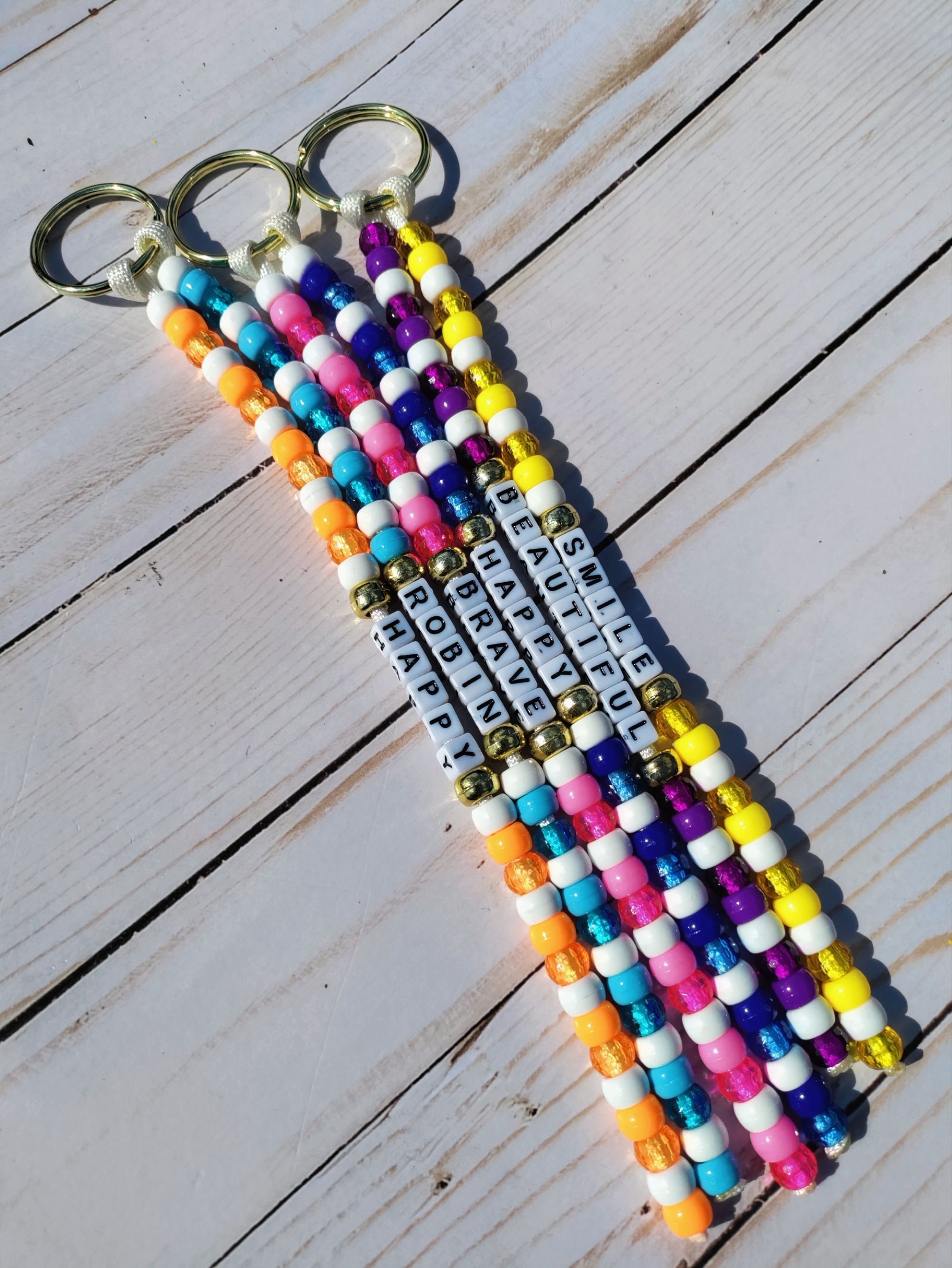 Customized Personalized Keychains Friendship Gifts Colorful Beads ...