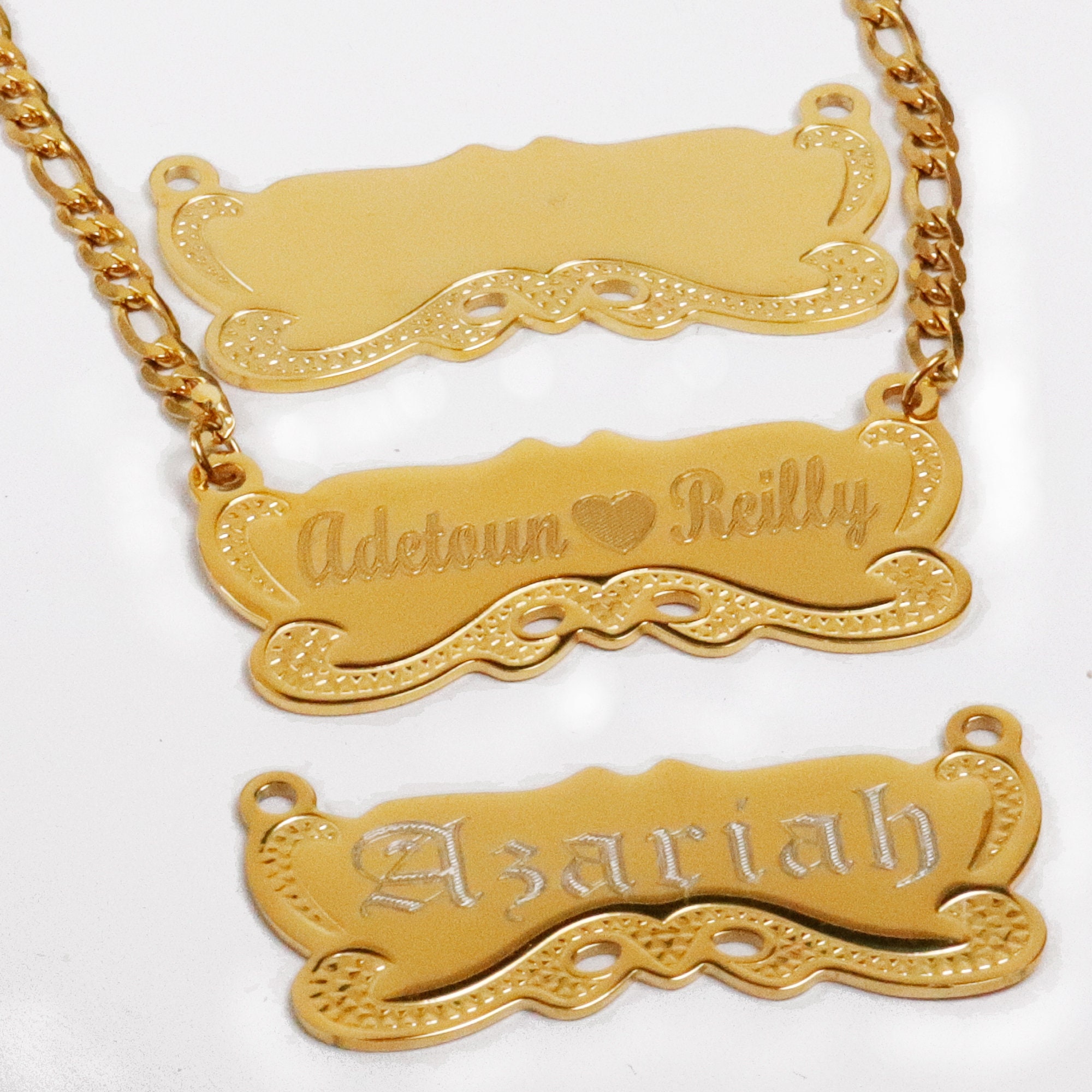 Tina & Co Personalized Name Chain Necklace 14K Gold Plated - Etsy
