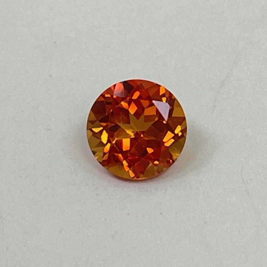 Padparadscha Sapphire Round Orange Color Lab Grown Loose Gemstone ...