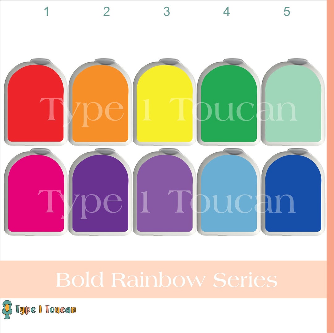 Bold Rainbow Omnipod Stickers Omnipod Dash Stickers Omnipod 5 Stickers Omnipod Eros Stickers