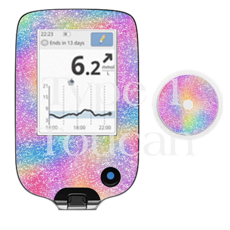 Rainbow Glitter Effect Dexcom G6 Omnipod Freestyle Libre Etsy