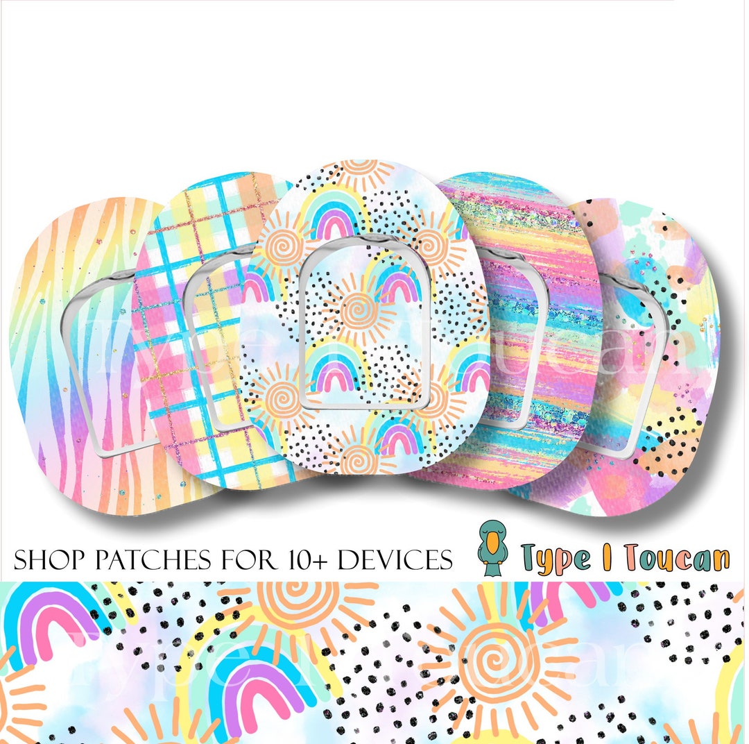 90s Rainbow Dexcom G6 Overpatch Multipack of 5 Dexcom One Overpatches ...
