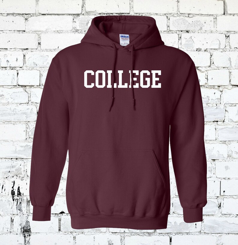 COLLEGE Hoodie Collegiate Hoodie All Colors All Sizes | Etsy