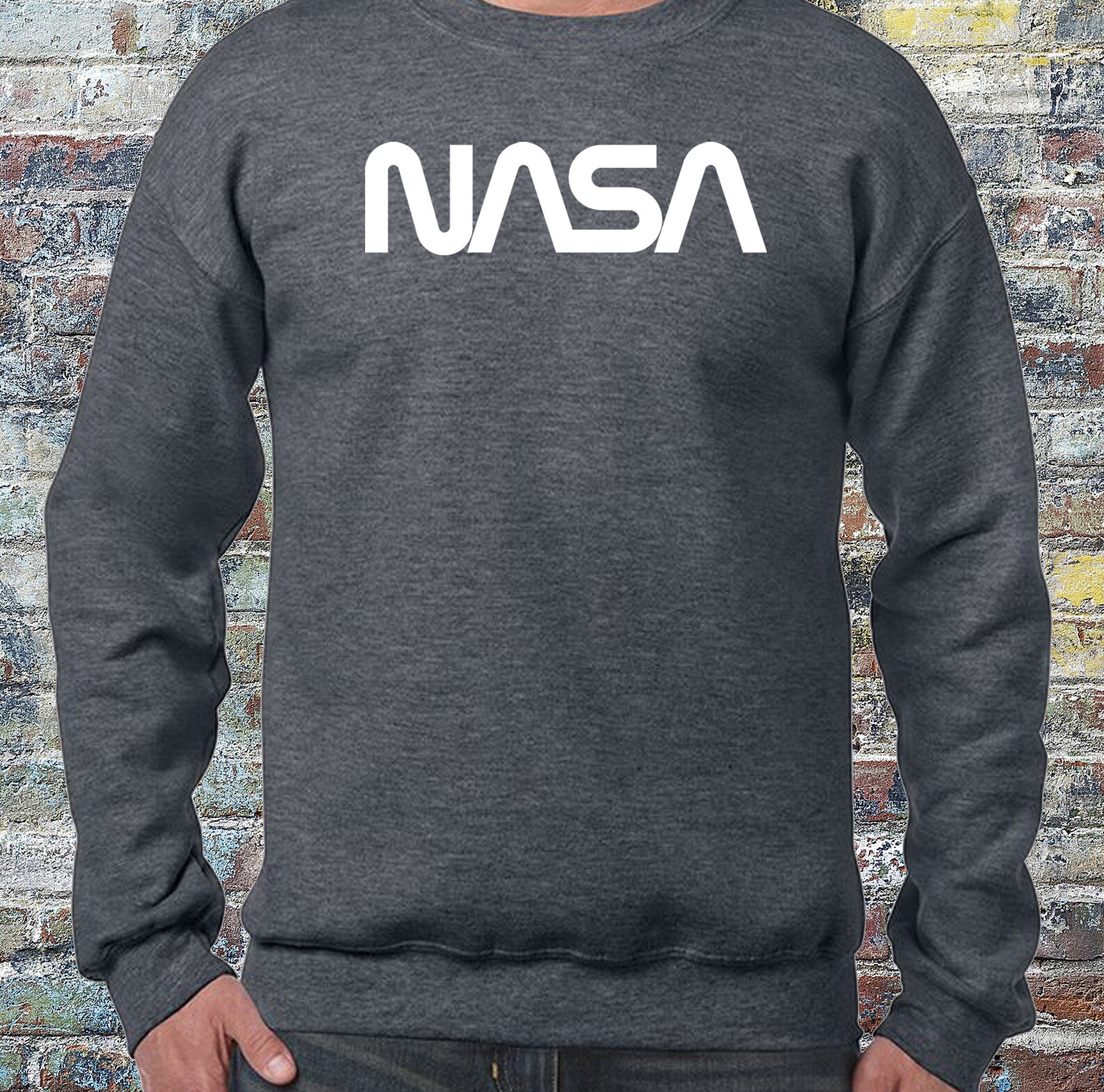 NASA Worm Design Sweatshirt Space Sweater All Colors | Etsy
