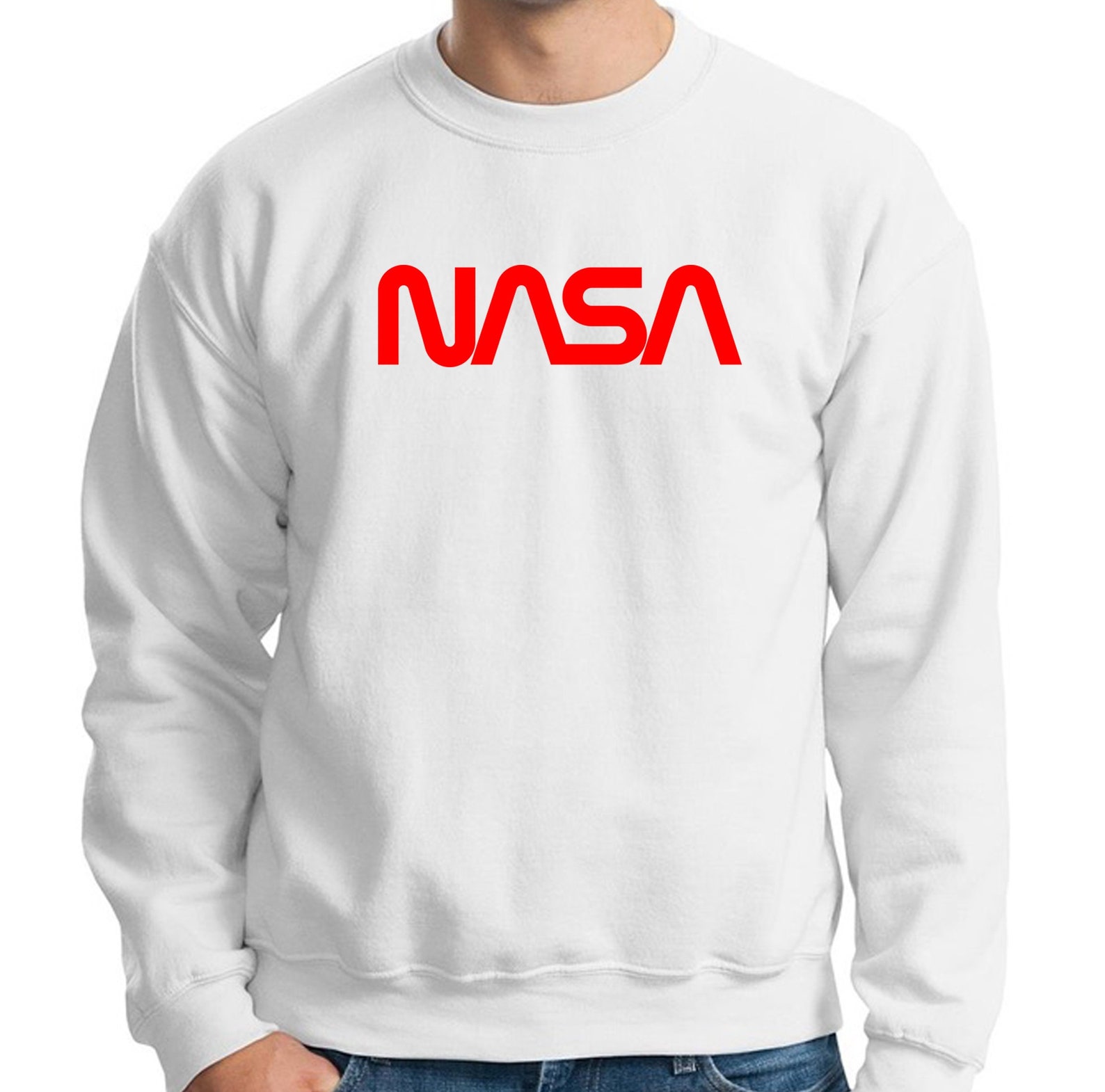 NASA Worm Design Sweatshirt Space Sweater All Colors | Etsy