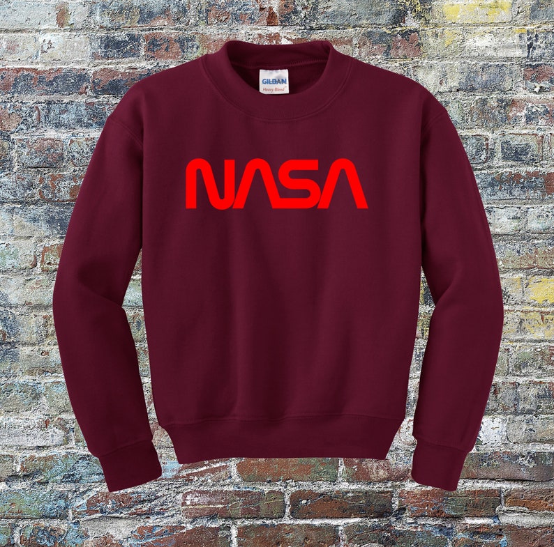 NASA Worm Design Sweatshirt Space Sweater All Colors | Etsy