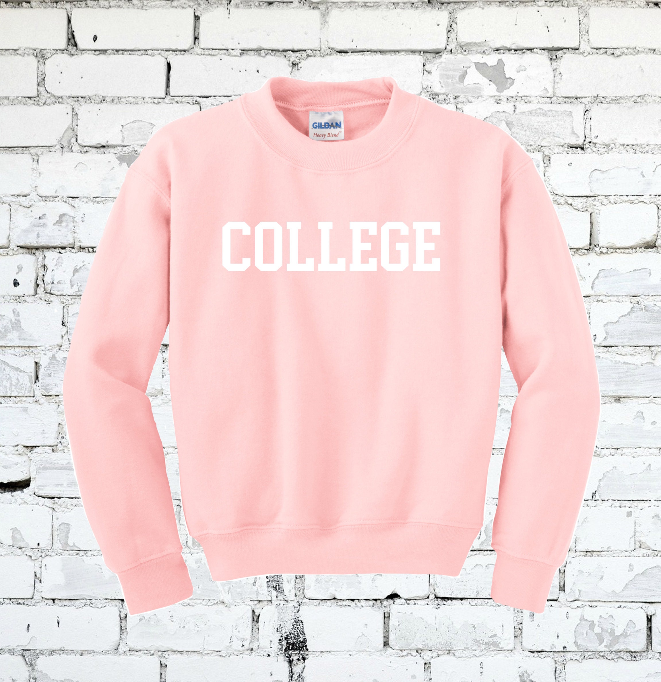 COLLEGE Sweatshirt Collegiate Sweater All Colors All - Etsy