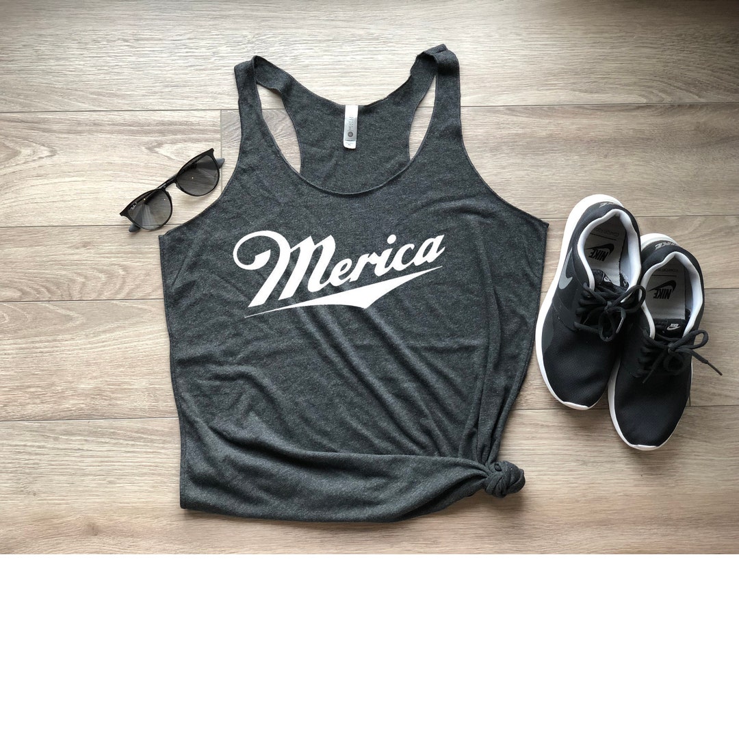 MERICA Tank, USA Tank, 4th of July Summer Racerback, Summer Vibes Tank ...