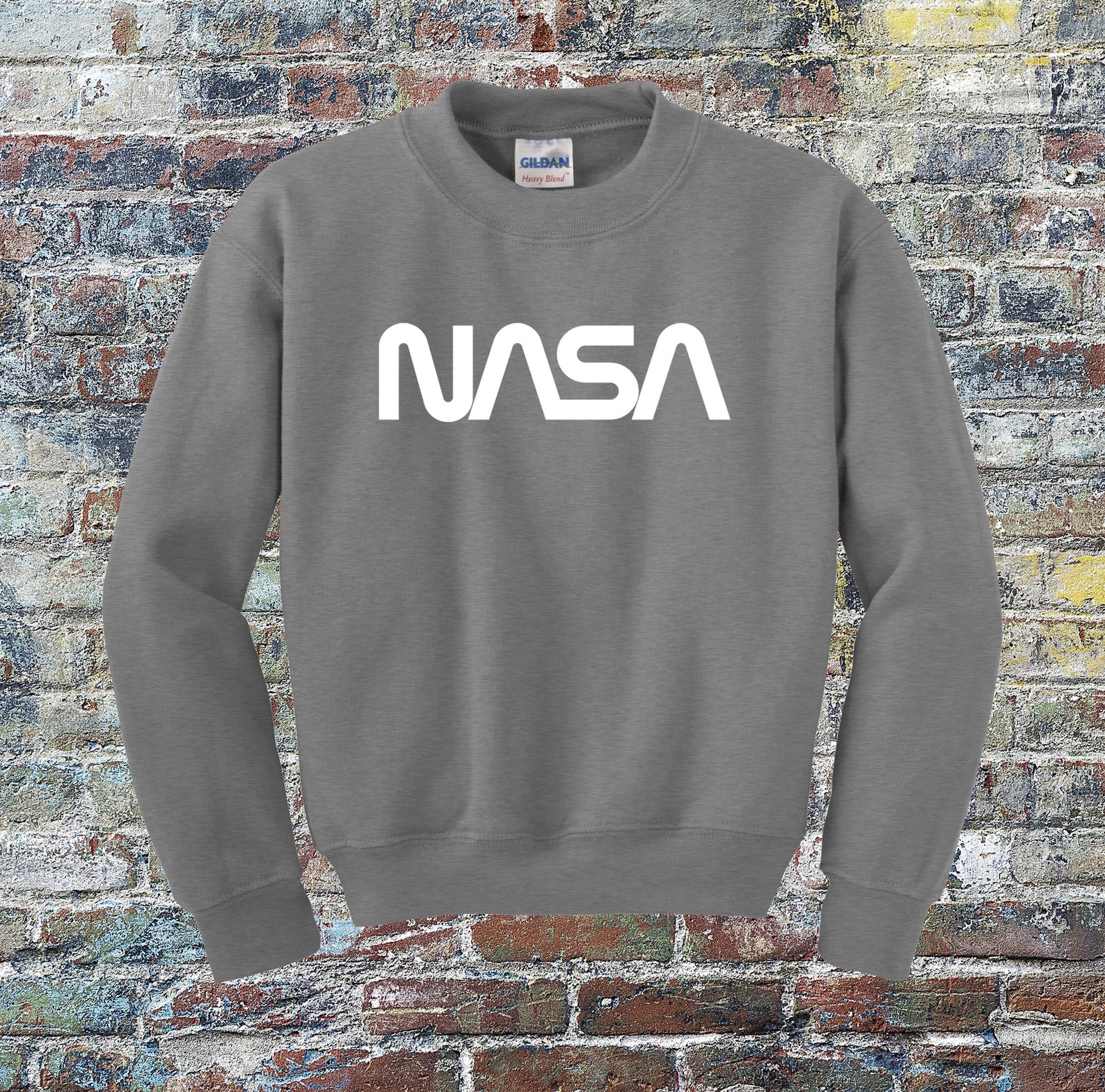 NASA Worm Design Sweatshirt Space Sweater All Colors | Etsy