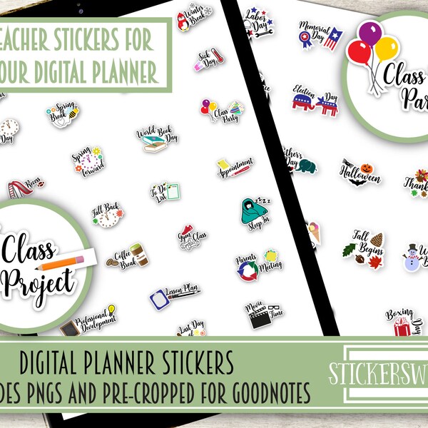 Teacher Planner Digital Stickers - Etsy