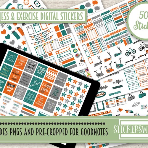 Basic Sticker Set 1 in 5 Colors Digital Planner Goodnotes | Etsy