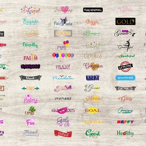 Word for the Day Digital Planner Stickers, Pre-cropped Digital Stickers ...