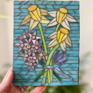 Spring Bouquet Mosaic (outdoor Safe), Stained Glass Mosaic, Botanical ...