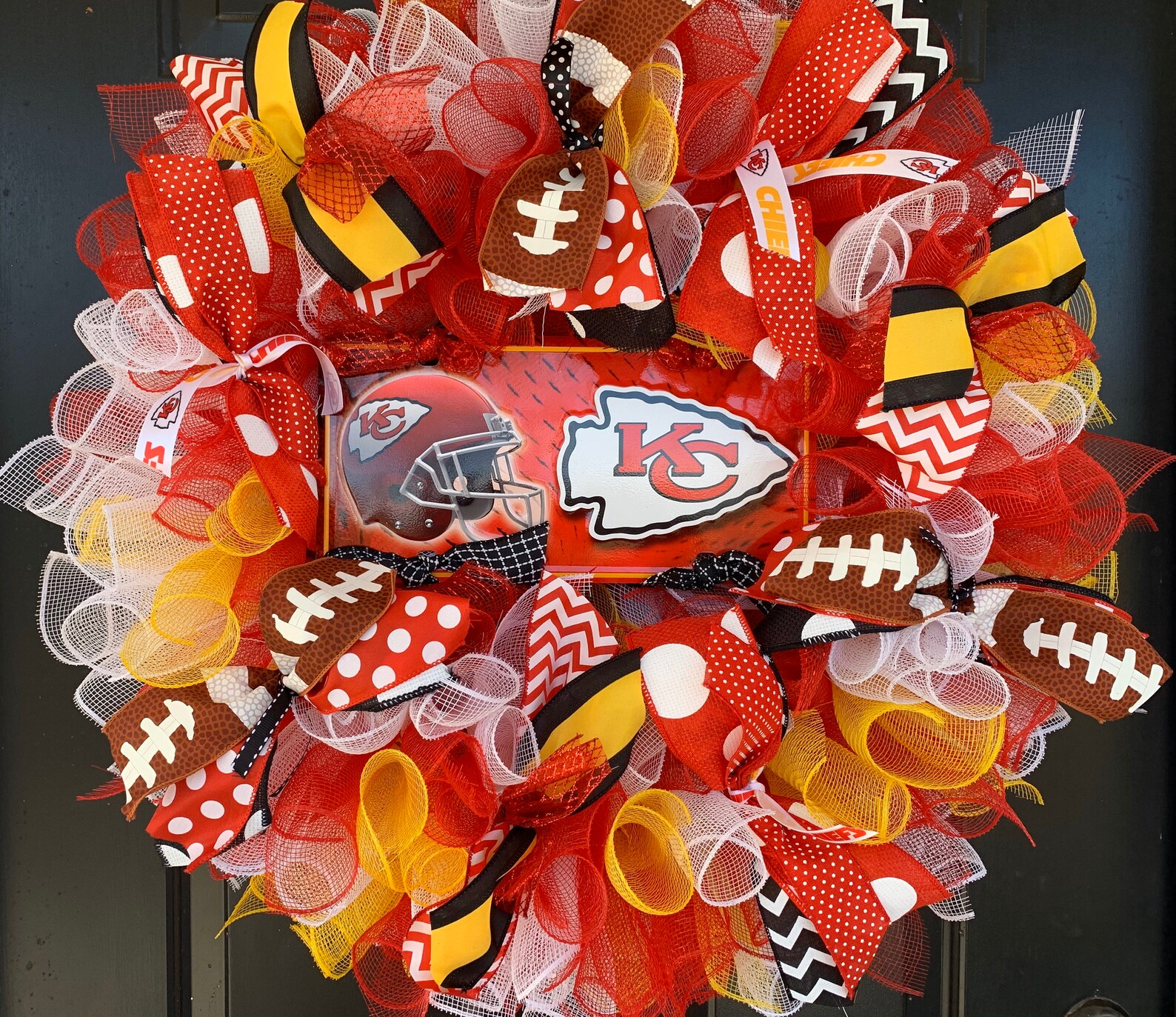 Chiefs Wreath, Kansas City Chiefs Fan Wreath, NFL Football Wreath, - Etsy