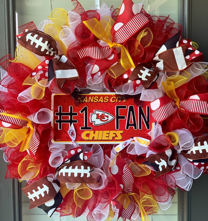 Chiefs Wreath Kansas City Chiefs Fan Wreath NFL Football - Etsy