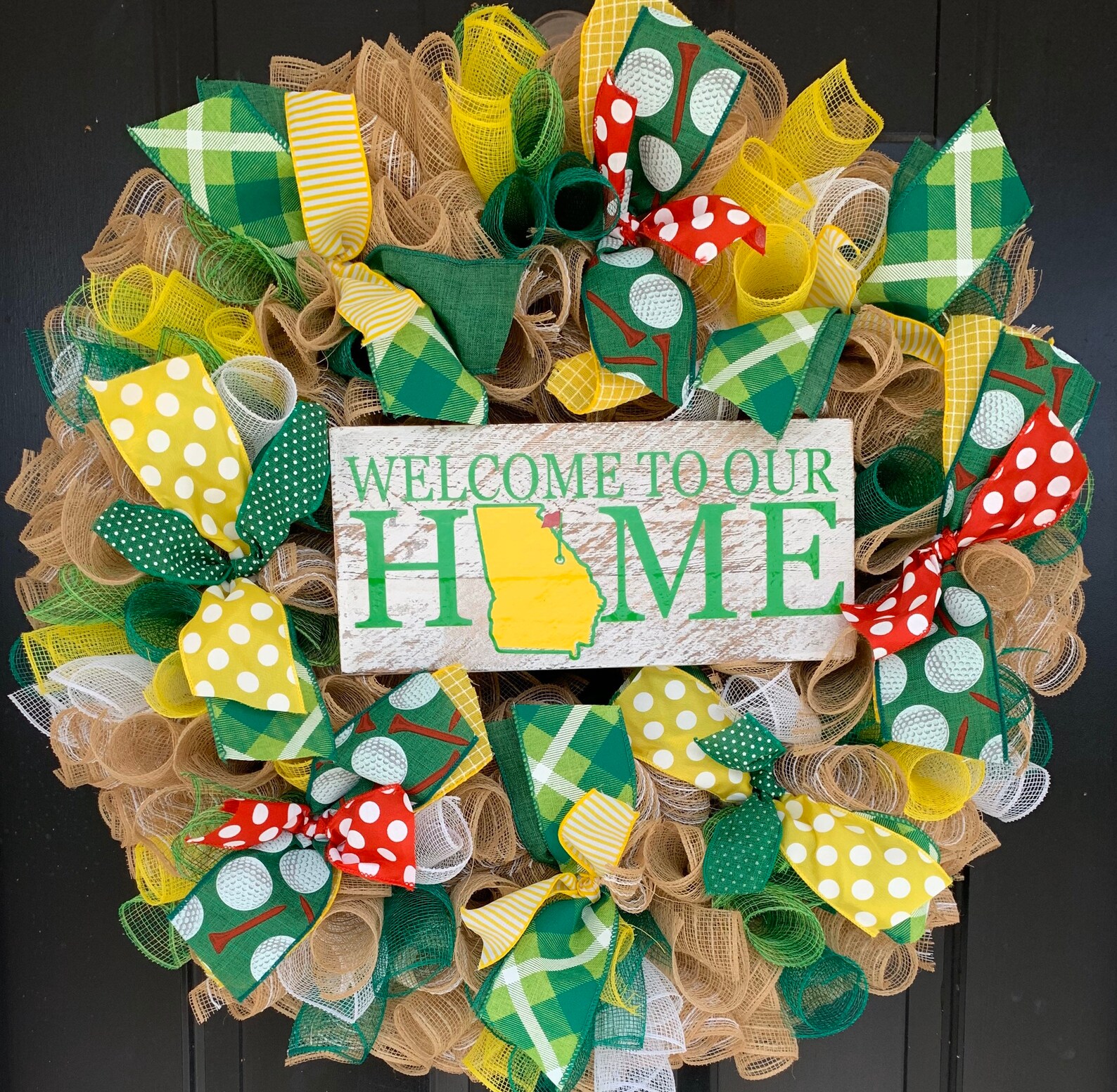 Masters Wreath/ Welcome to Our Home Golf Wreath Retirement | Etsy