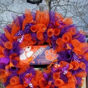 Clemson Wreath Tiger Wreath Clemson Fan Gift Clemson | Etsy