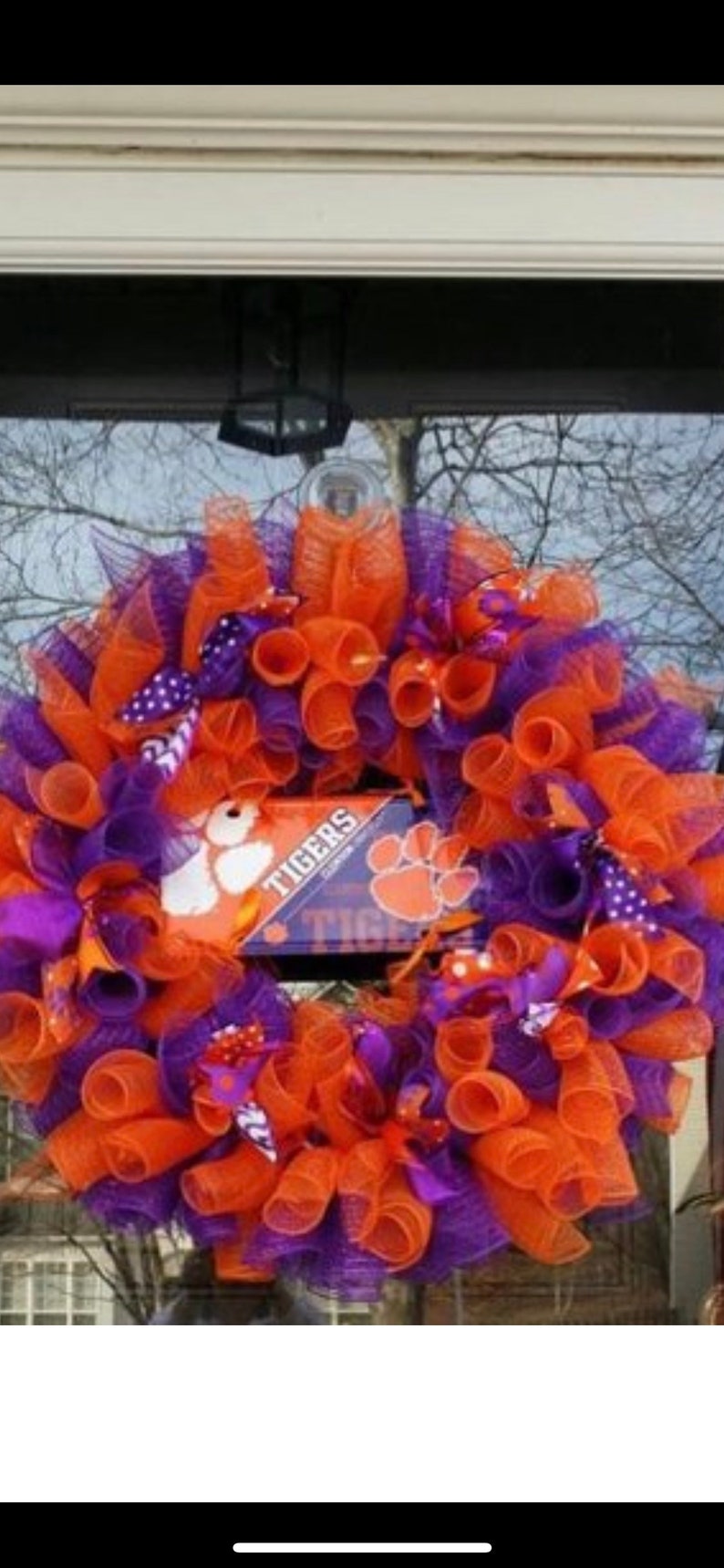 Clemson Wreath Tiger Wreath Clemson Fan Gift Clemson - Etsy