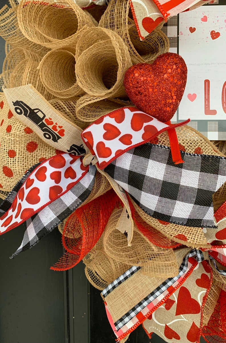 Valentines Buffalo Check Valentines Wreath Valentines Front Door Wreath ...