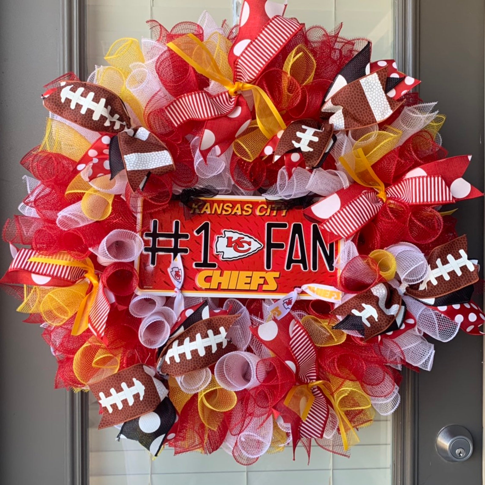 Chiefs Wreath Kansas City Chiefs Fan Wreath NFL Football - Etsy