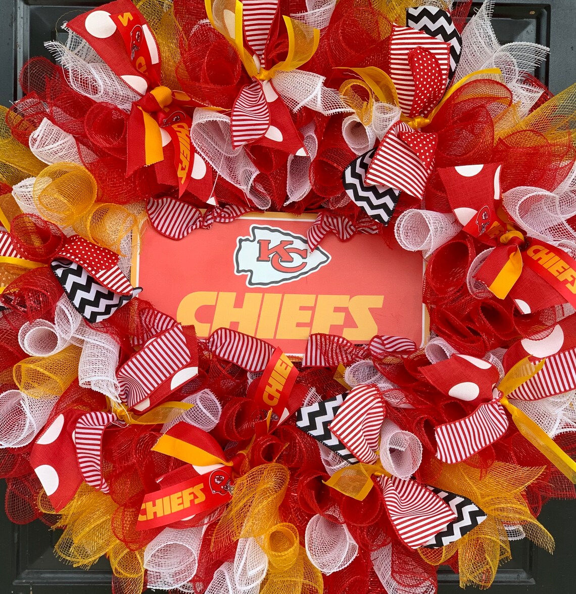Chiefs Wreath, Kansas City Chiefs Fan Wreath, NFL Football Wreath, - Etsy