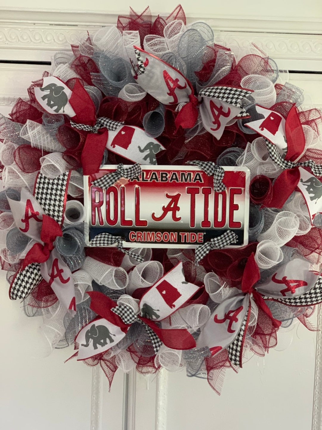 Alabama Wreath,roll Tide Wreath,crimson Tide Wreath,alabama Fan Wreath ...