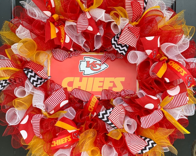 Chiefs Wreath Kansas City Chiefs Fan Wreath NFL Football - Etsy