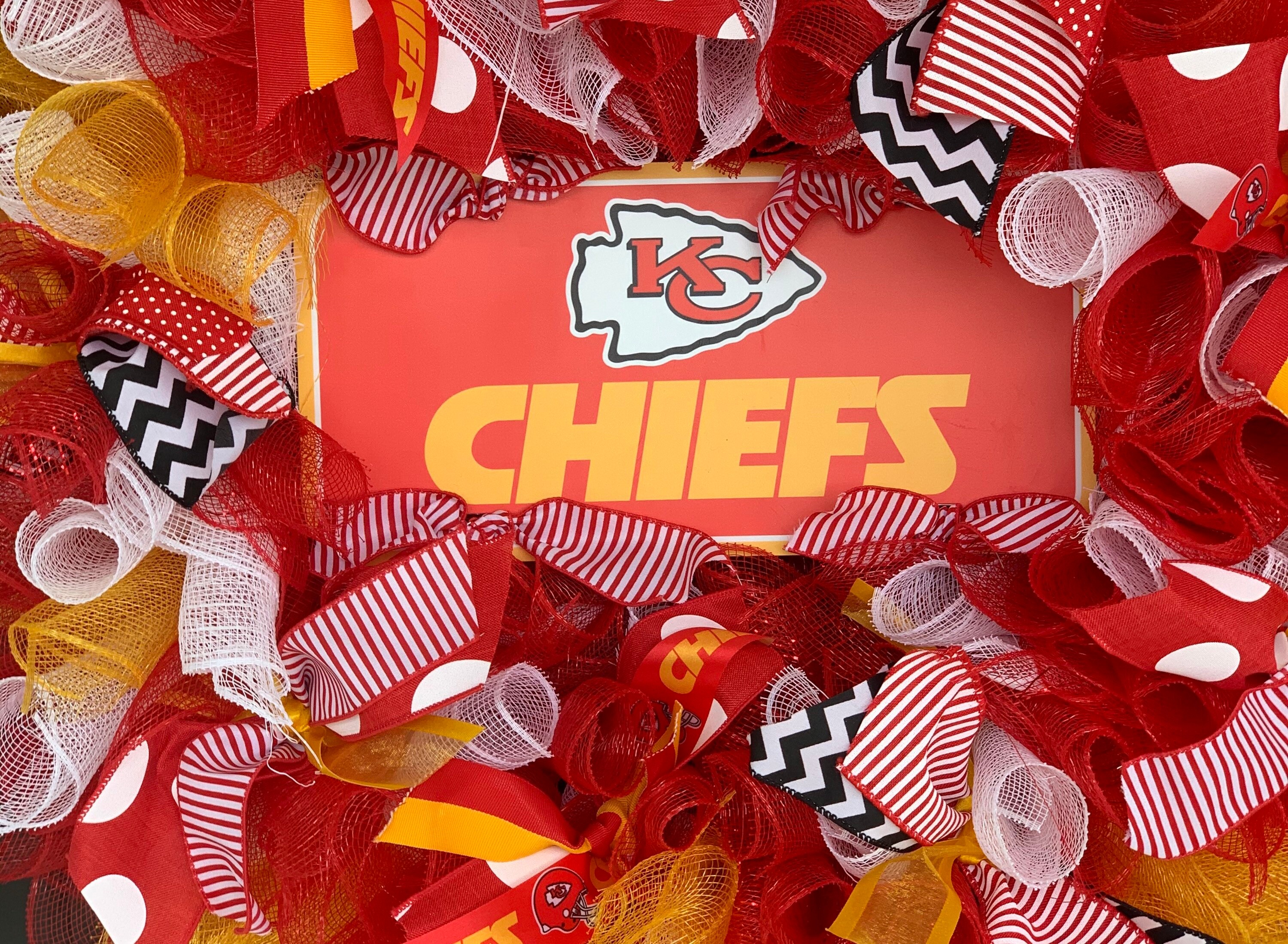 Chiefs Wreath Kansas City Chiefs Fan Wreath NFL Football - Etsy