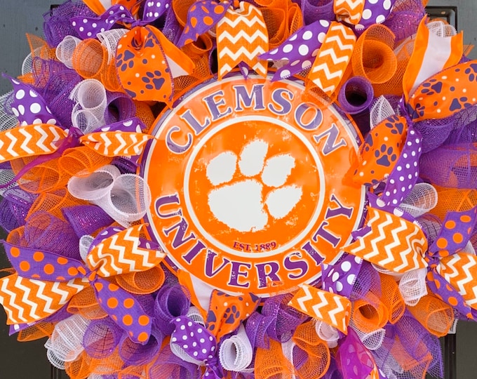 Clemson Tiger Wreath Tiger Wreath Tiger Town Decor - Etsy