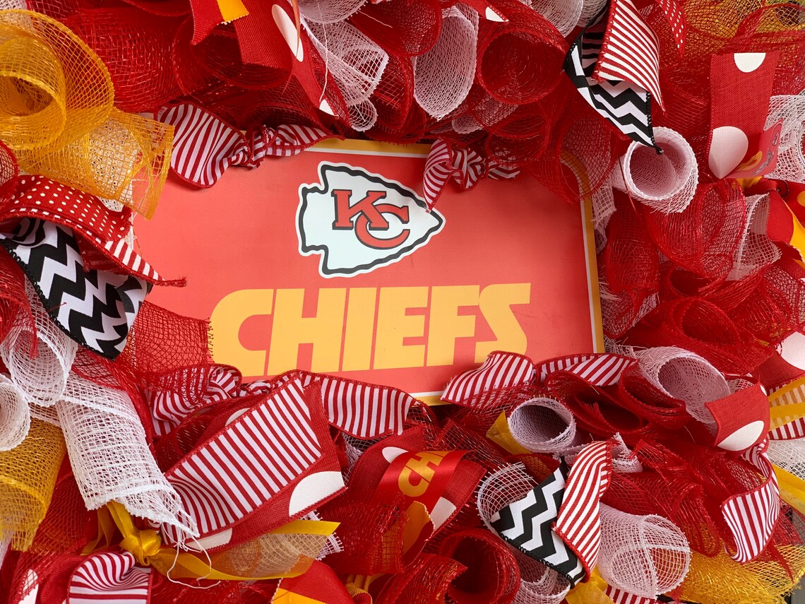 Chiefs Wreath, Kansas City Chiefs Fan Wreath, NFL Football Wreath, - Etsy