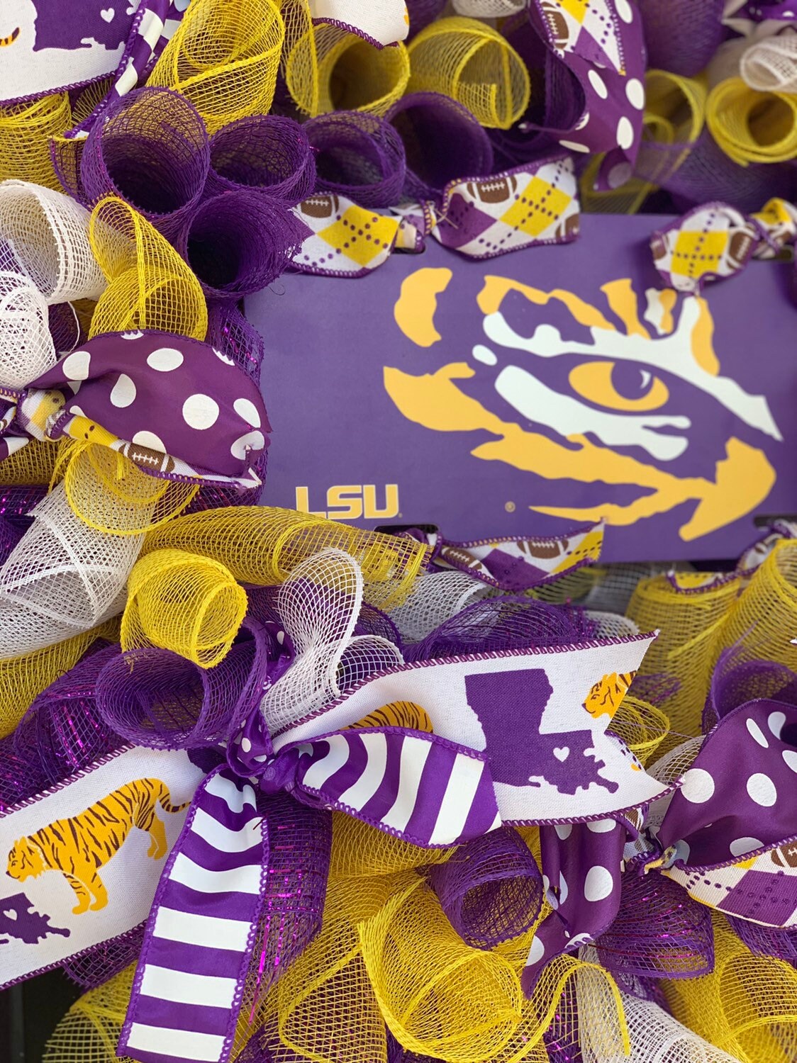 LSU Wreath Louisanna Wreathlsu Tiger Fan Wreath Football | Etsy