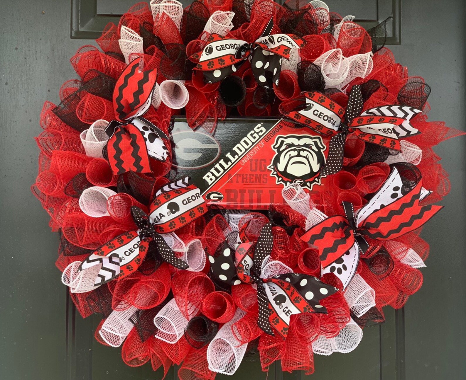 Bulldog wreath Georgia Bulldog wreathGeorgia wreathRed and | Etsy