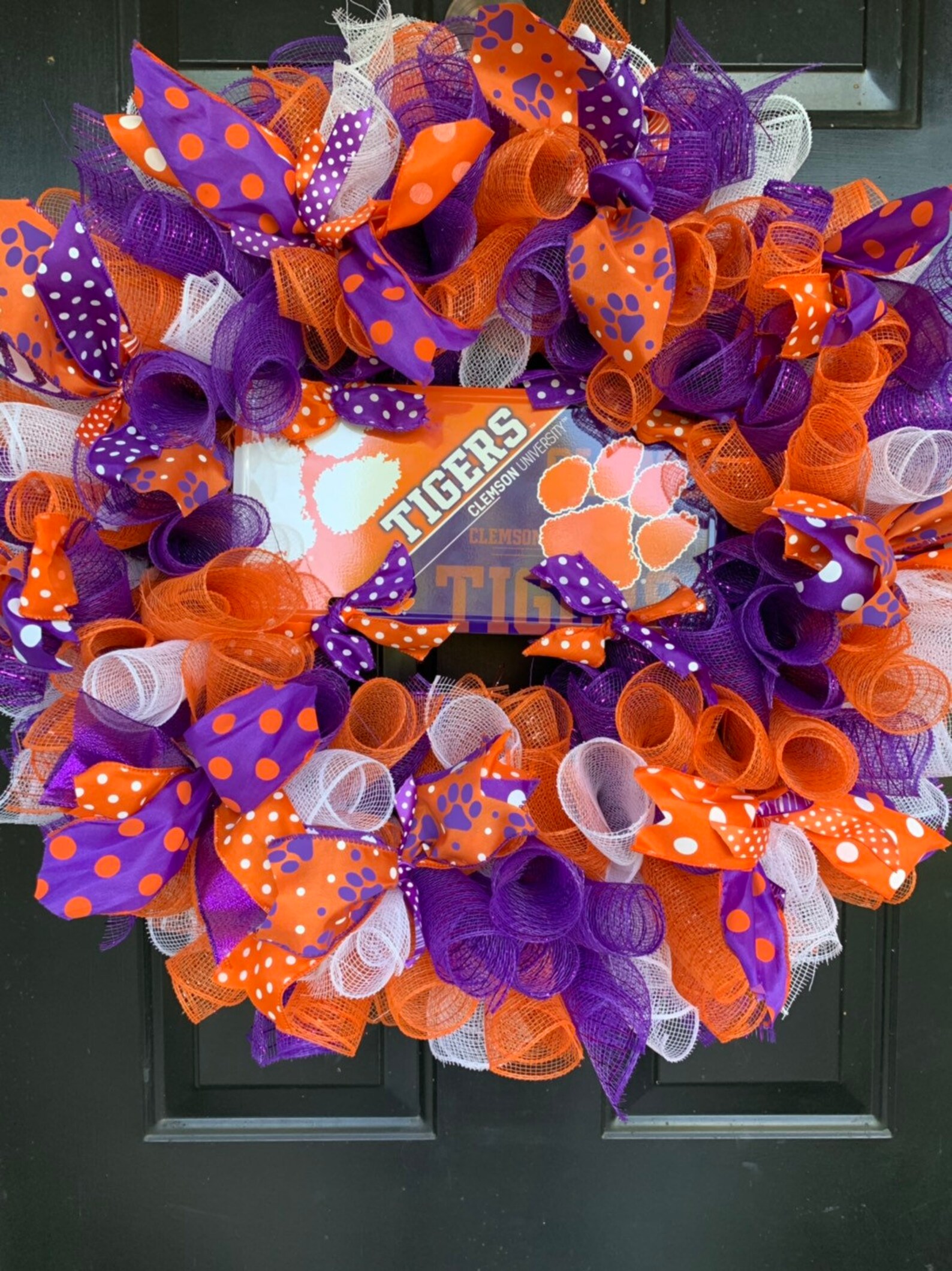 Clemson Wreath Tiger Wreath Clemson Fan Gift Clemson - Etsy