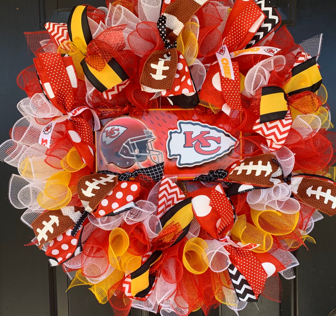 Chiefs Wreath, Kansas City Chiefs Fan Wreath, NFL Football Wreath, - Etsy