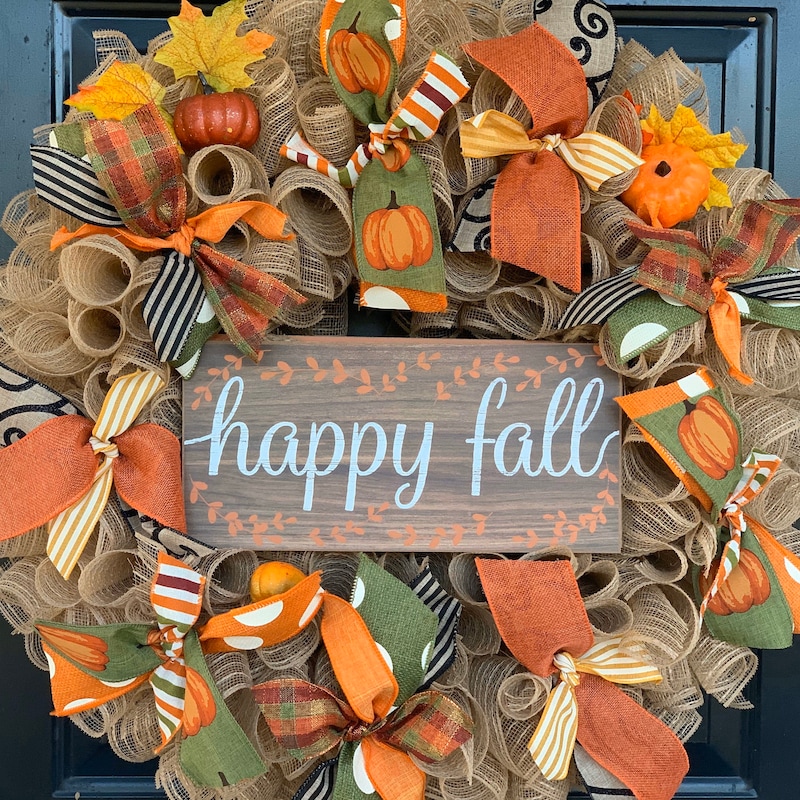 Fall Pumpkin Wreath - Etsy