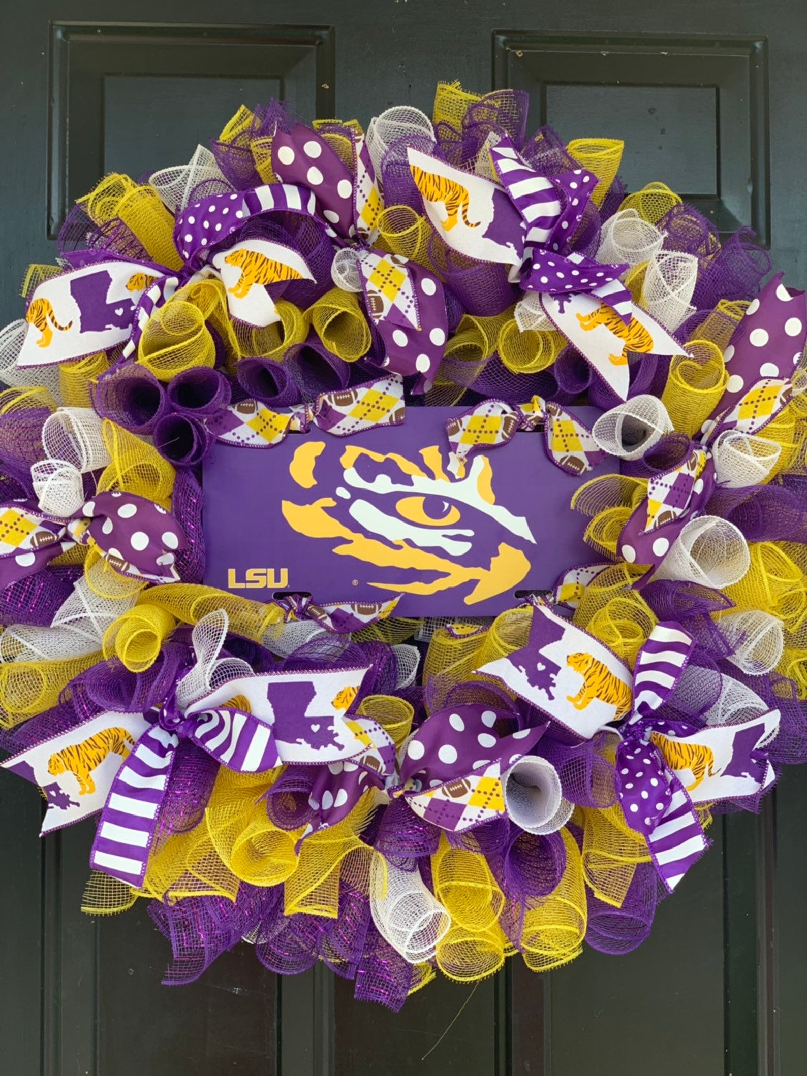 LSU Wreath Louisanna Wreathlsu Tiger Fan Wreath Football | Etsy