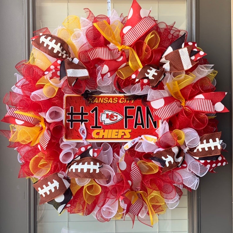 Chiefs Wreath Kansas City Chiefs Fan Wreath NFL Football - Etsy
