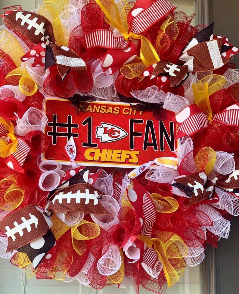 Chiefs Wreath Kansas City Chiefs Fan Wreath NFL Football - Etsy