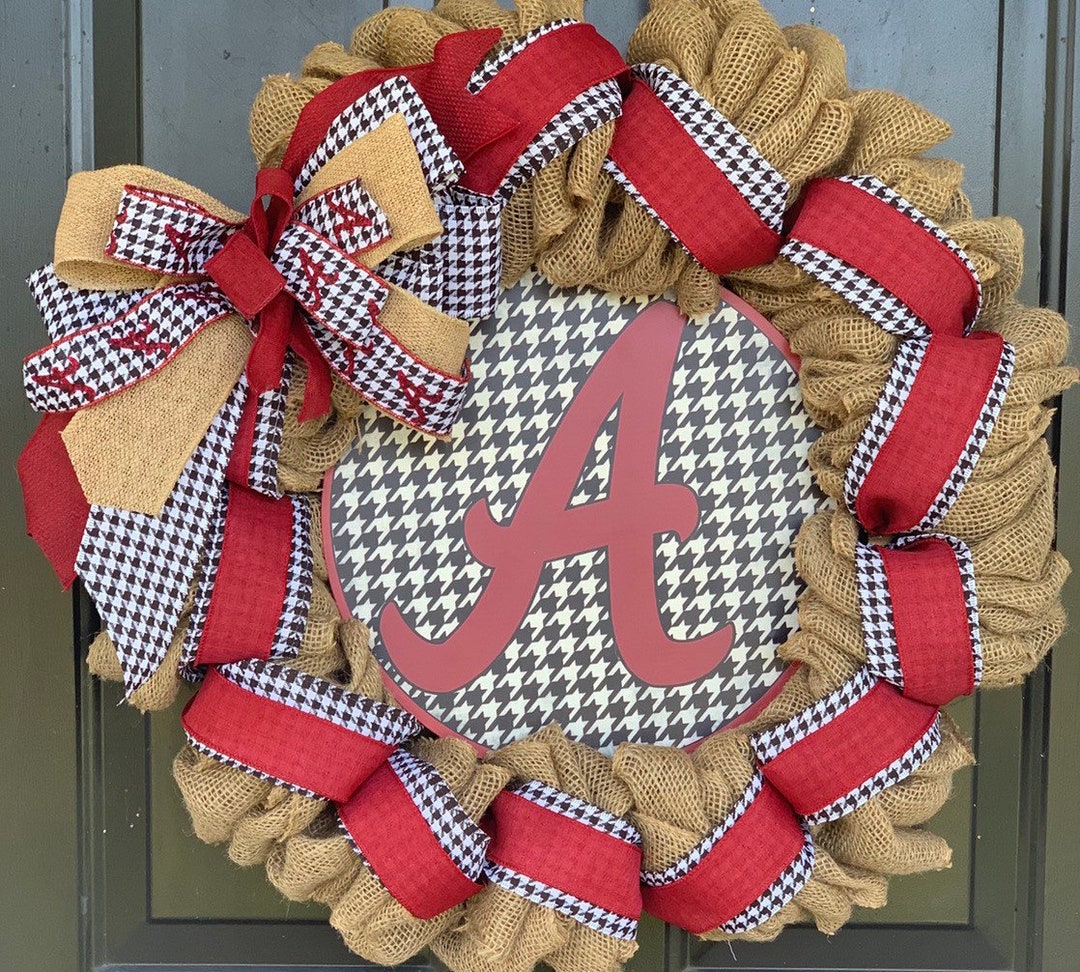 Alabama Wreath, Alabama Burlap Wreath, Roll Tide Wreath, Burlap Wreath ...