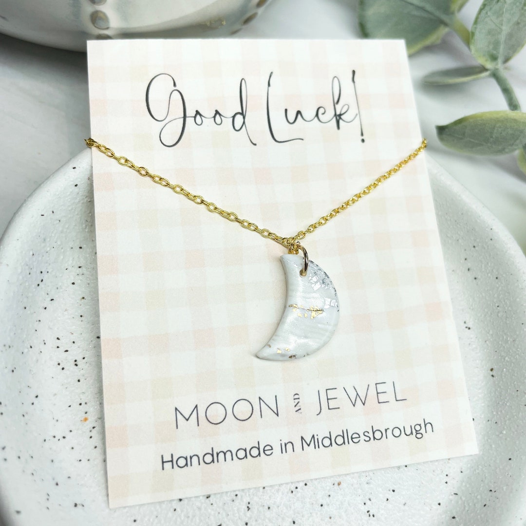 Good Luck Gift for Her, Good Luck Moon Necklace Gift, - Etsy