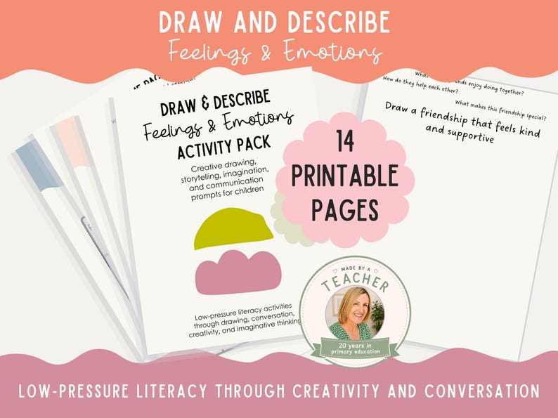 Draw and Describe Feelings Activity Pack | Emotional Literacy SEL ...