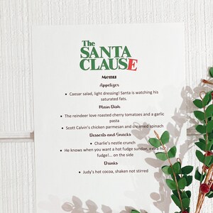 Christmas Movie Dinner Menus - Etsy
