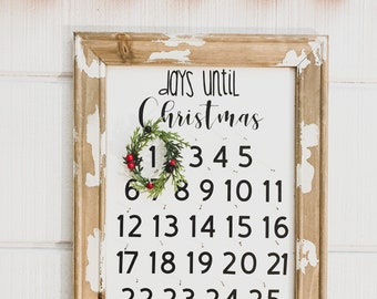 Countdown Blocks, Days Until weeks Until Christmas, Rustic Christmas ...