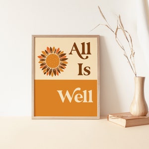 All is Well Printable Wall Artinstant Download70's Wall - Etsy