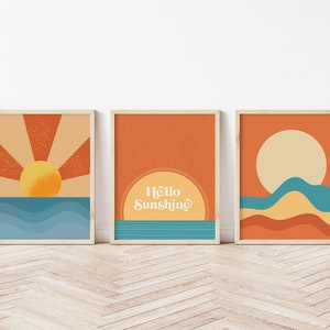 Hello Sunshine Set of 3 Printsprintable Wall Artinstant - Etsy