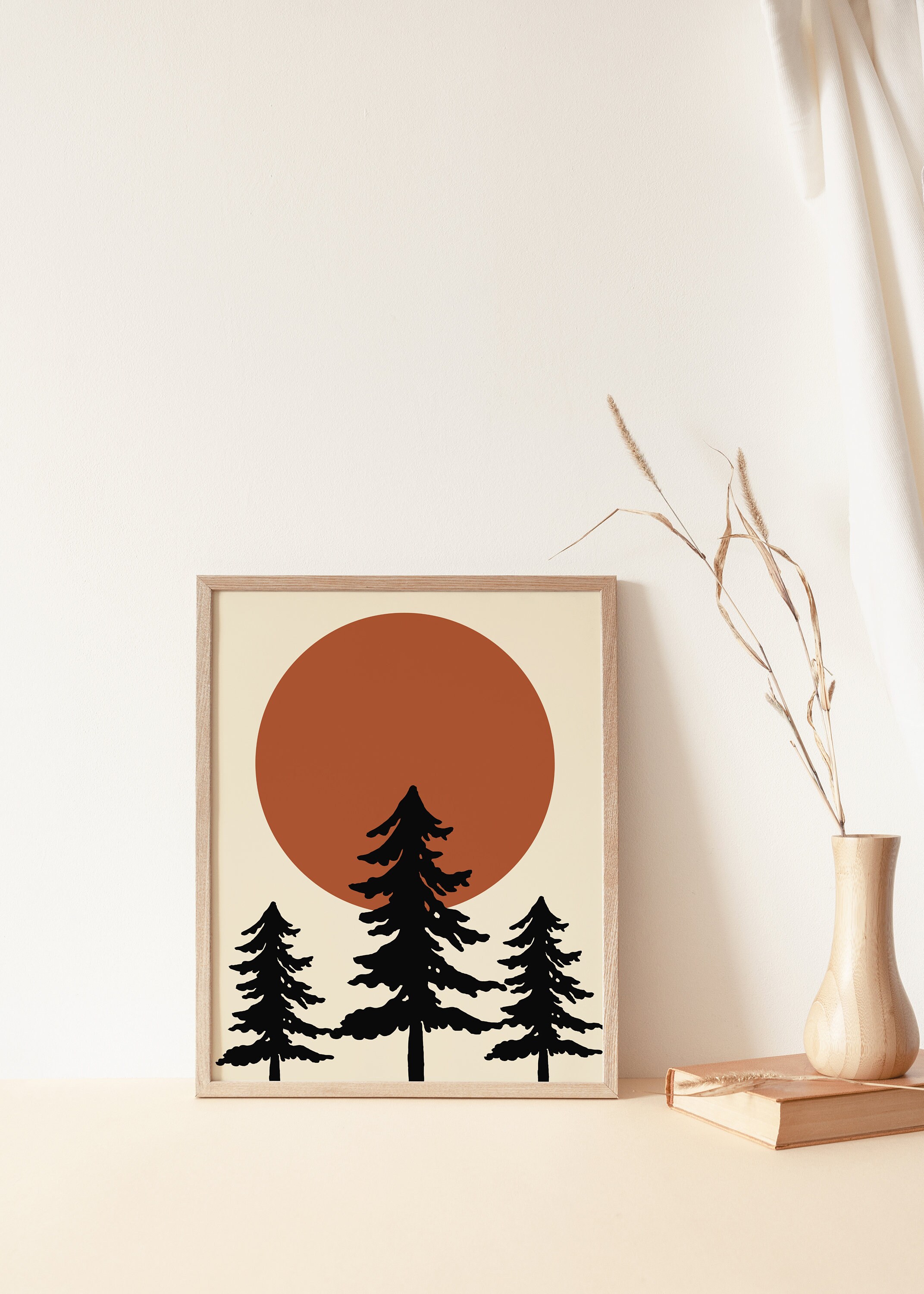 Trees Against Sun Printprintable Wall Art70s Decor70's - Etsy