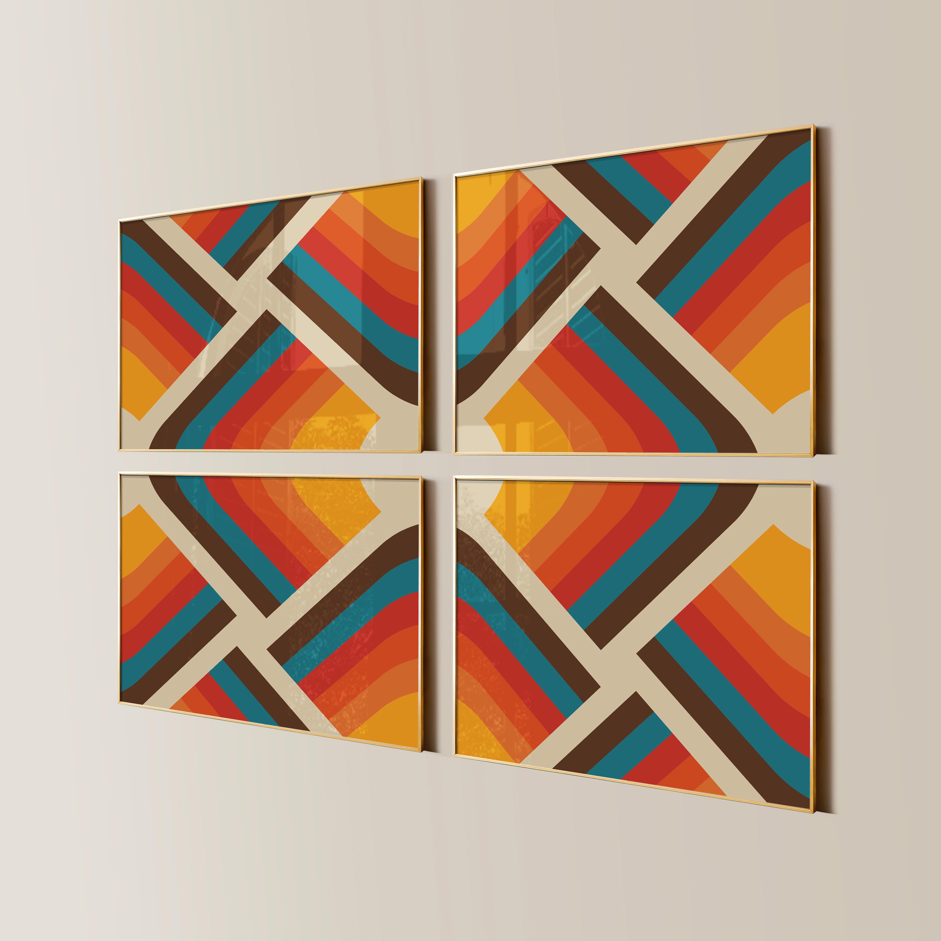 70s Retro Wall Art Prints, Set of 4 (unframed) - Etsy