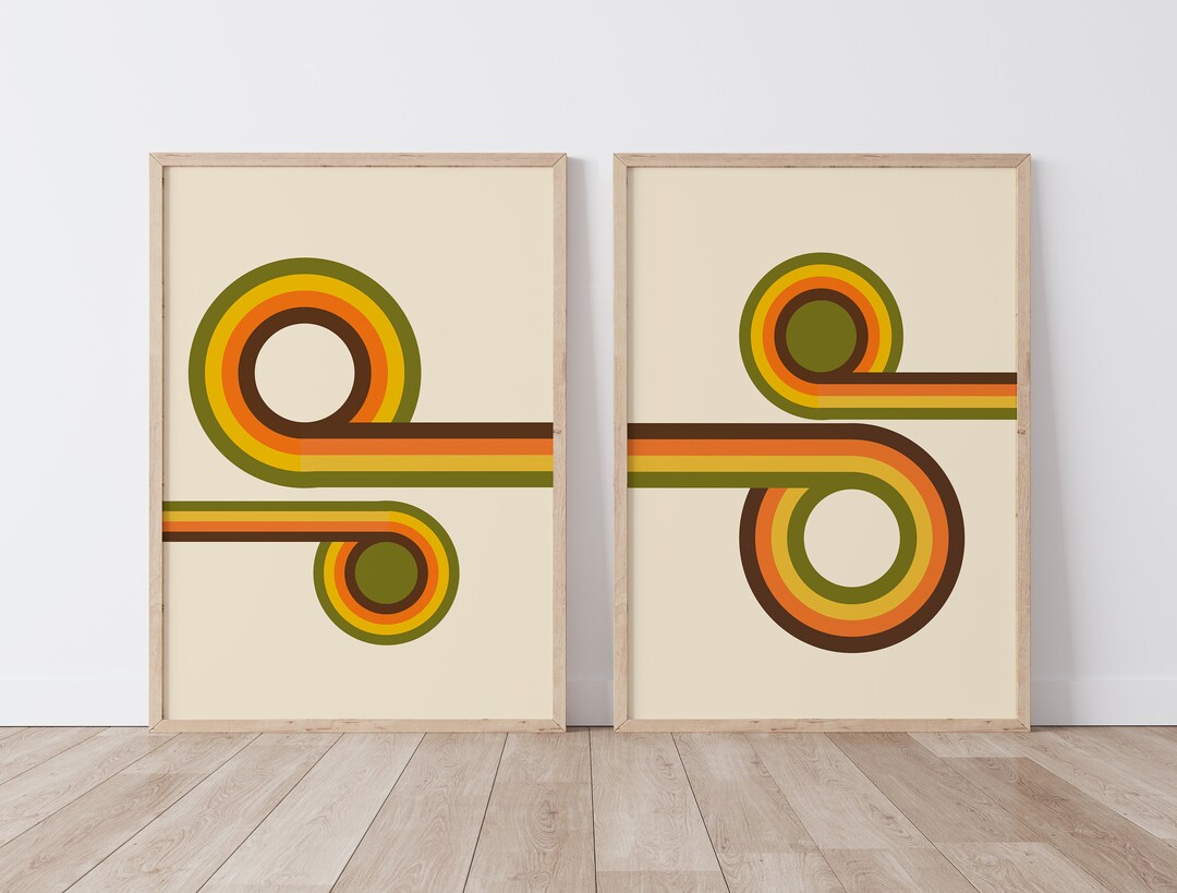 70's Geometric Print,70's Wall Art,70's Decor,70's Design,,retro Print ...